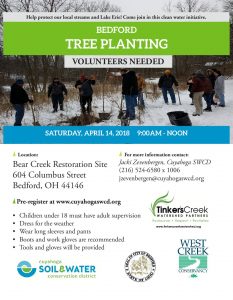 Bedford tree planting- flyer - Tinkers Creek Watershed Partners