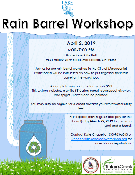 April Rain Barrel Workshop | Macedonia - Tinkers Creek Watershed Partners