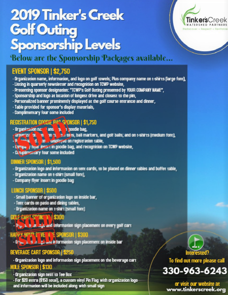 Sponsorship Flyer Updated - March 5, 2019 - Tinkers Creek Watershed ...