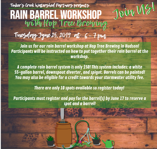 Hop Tree Rain Barrel Workshop - Tinkers Creek Watershed Partners
