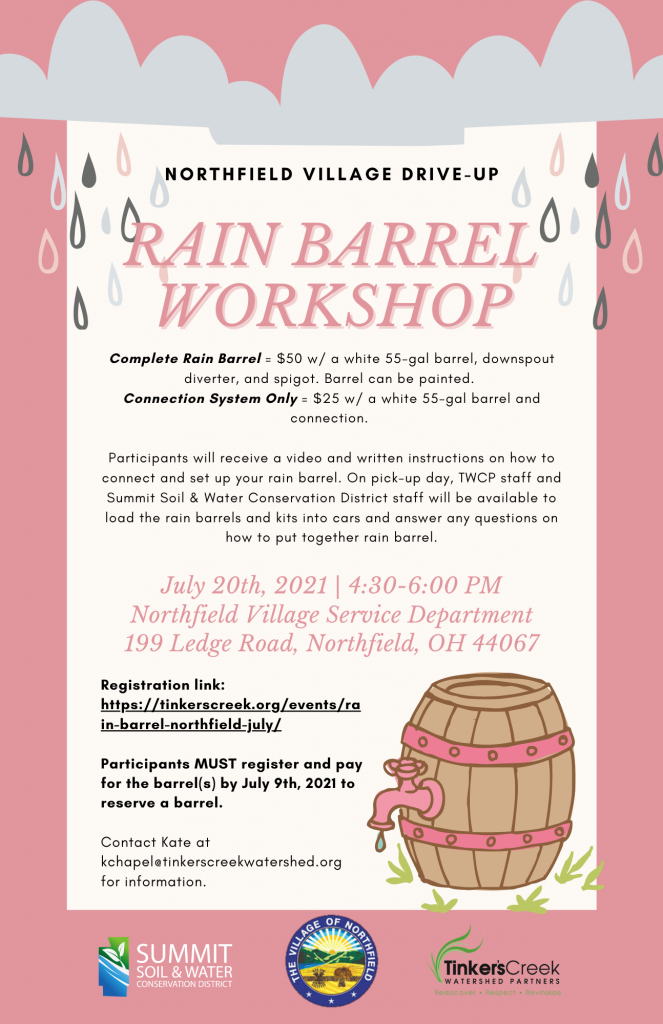 Drive-Up Rain Barrel "Workshop" Northfield - Tinkers Creek Watershed Partners