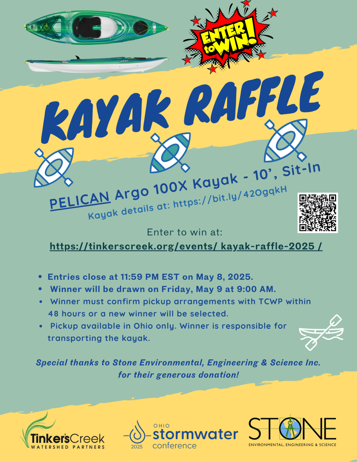 Kayak Raffle 2025 - Tinkers Creek Watershed Partners