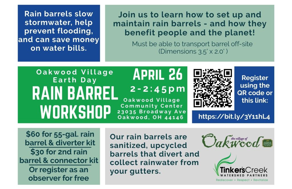 Oakwood Village Earth Day Rain Barrel Workshop - Tinkers Creek ...